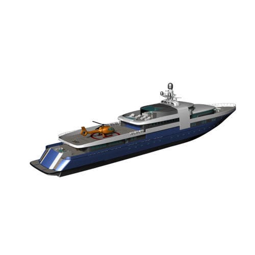 Круизная мега яхта Majestic 82 Knd Naval Design с приподнятой